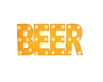 Lighted beer sign | Etsy