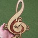 Treble Clef Clock in Wood Music Clock