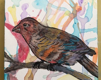 Finch painting | Etsy