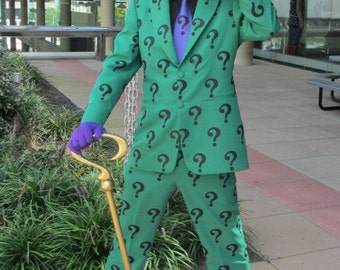 RIDDLER Spiral CANE 42 inch Question Mark Gold Costume