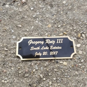 Engraved name plate | Etsy