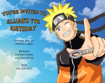 Naruto invitation | Etsy