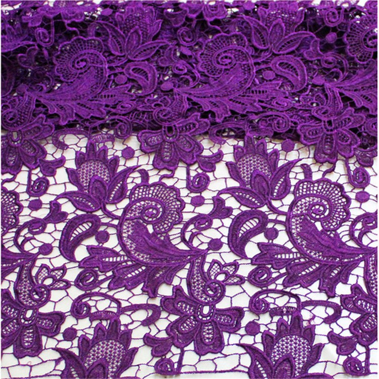 1 Yard Width 47.24 inches purple lace fabricembroidered lace