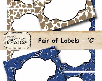 Western Tent Cards Digital Place Cards Printable Tent Cards