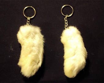 Lucky Rabbit's Foot genuine rabbit's feet key chains