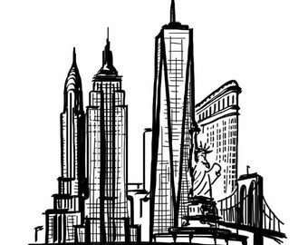 New york sketch | Etsy