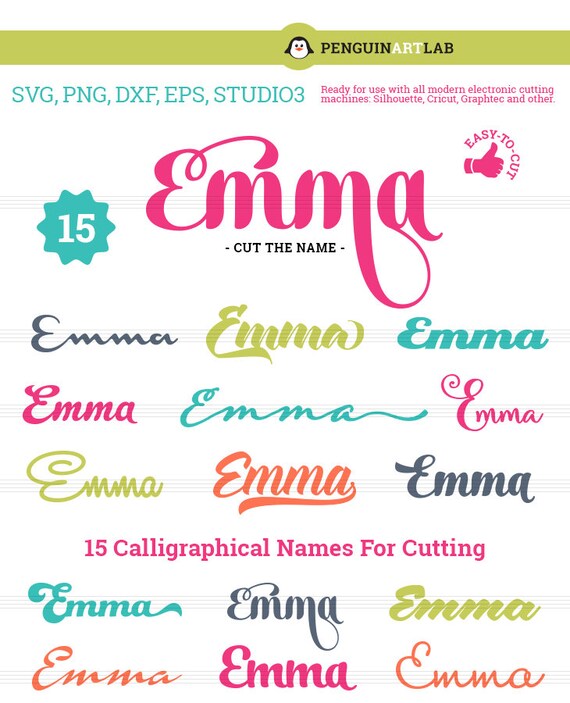 Emma 15 Calligraphical Names For Cutting and Additional