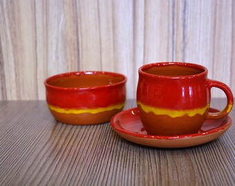 Orange tea cup | Etsy