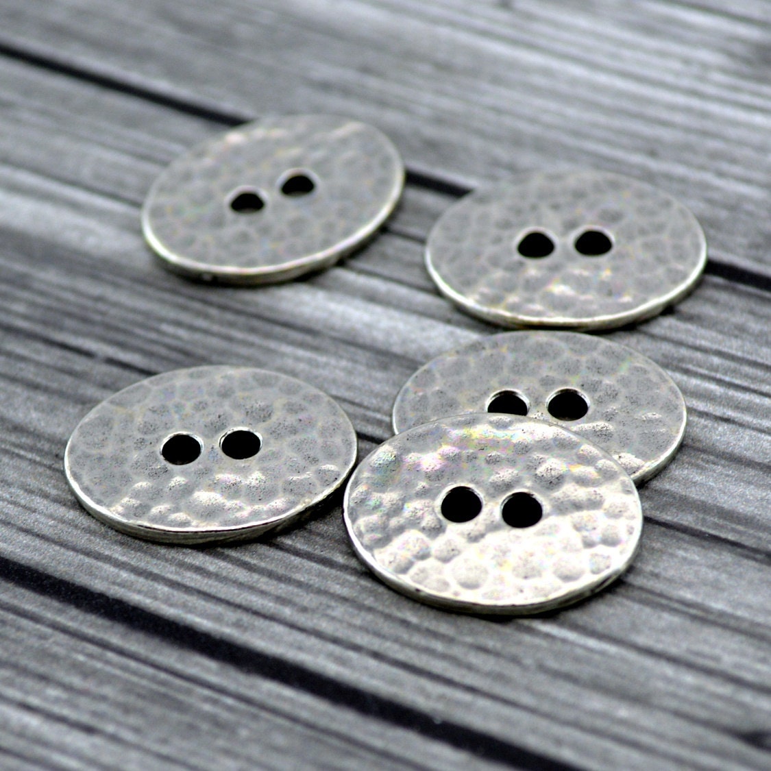 TierraCast DISTRESSED OVAL Buttons Two Hole Metal Buttons