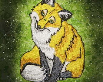 Gothic Dream black and purple Red Fox Vulpes vulpes Iron on