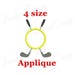 Golf Frame Monogram Applique embroidery design. Golf Club