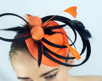 Orange fascinator | Etsy
