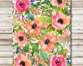 Flower collage art | Etsy