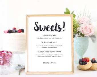 Sweets table sign | Etsy