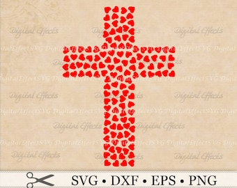Cross heart svg | Etsy