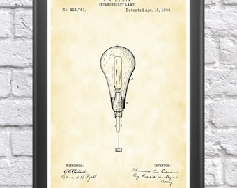 Light bulb print | Etsy