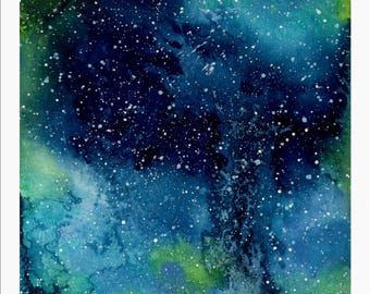 Watercolor galaxy | Etsy