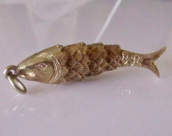 Gold fish pendant | Etsy