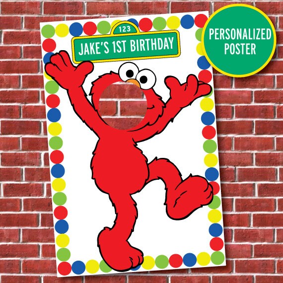 Elmo Poster Frame / 1st Birthday / Sesame Street Poster / DIY