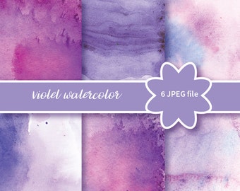 Watercolor purple clipart paint strokes. Perfect Graphics for