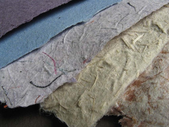 Handmade Paper Recycled fibers 8.5 x 11 inches