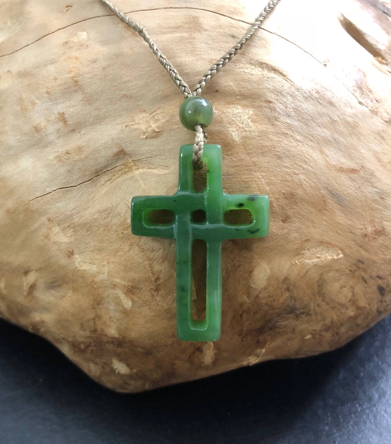 Canadian Nephrite Jade Cross Green Jade Natural Jade
