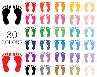 Footprint clipart | Etsy