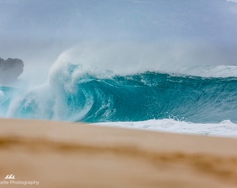 Famous Jump Rock at Waimea Bay on the North Shore of Oahu in