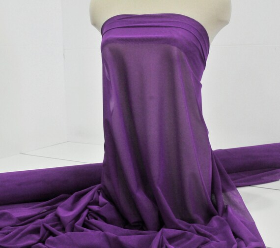 Power mesh stretch fabric semi sheer 4 ways stretch.. Purple