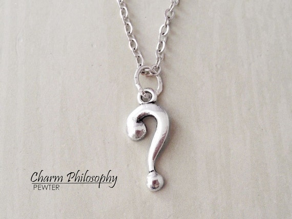 Question Mark Necklace Antique Silver Jewelry Punctuation