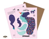 Items similar to Articulated Paper Unicorn Toy with wings on Etsy