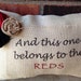 Cincinnati Reds Burlap/Red Chevron Pillow