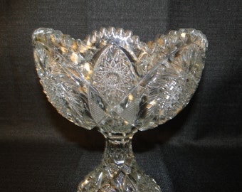 Cut glass compote | Etsy