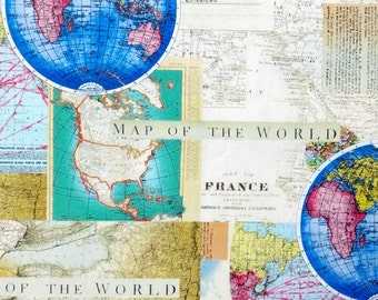 World map fabric | Etsy