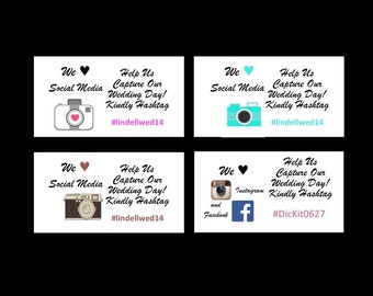 Instagram Wedding Hashtag Tent Card Custom Printable