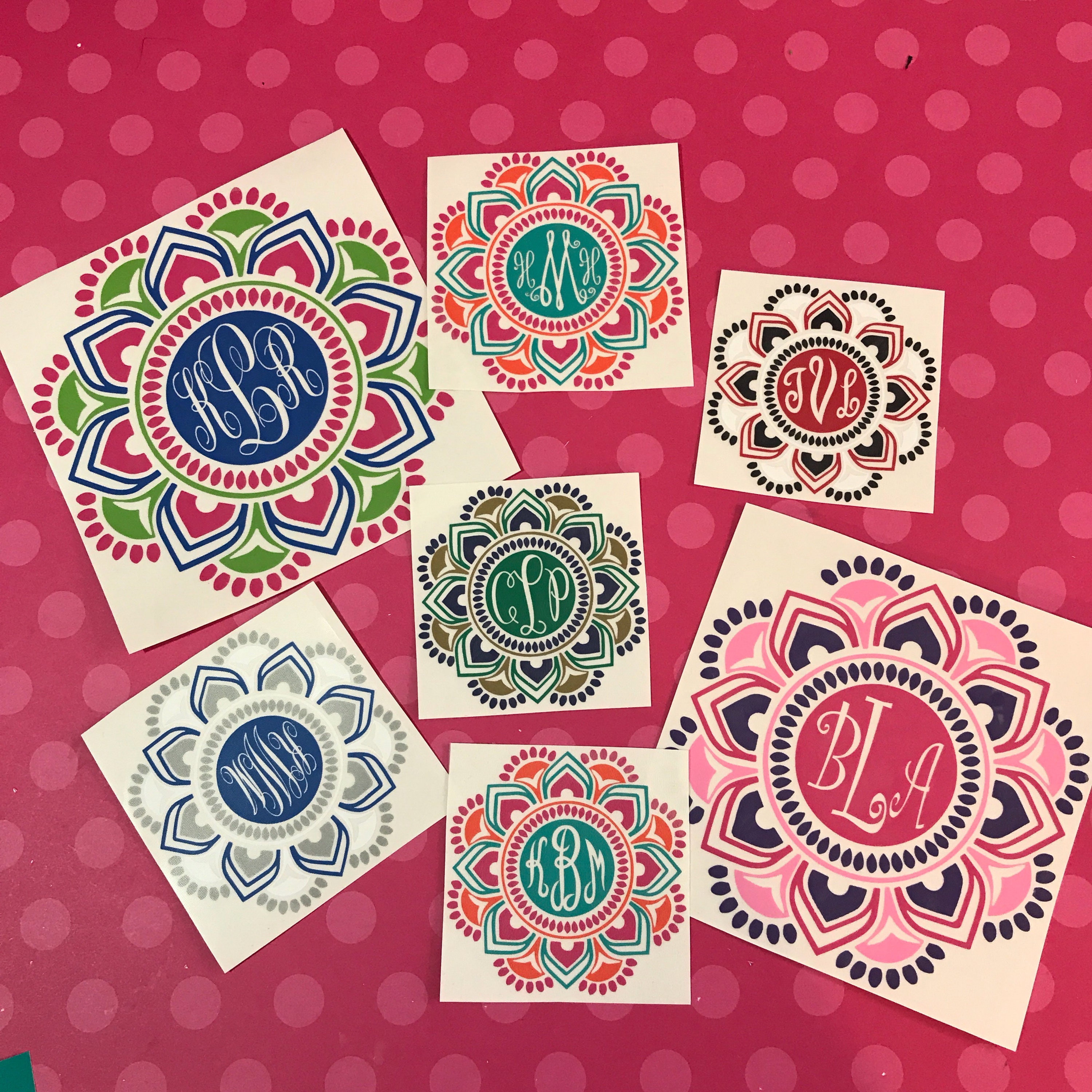 Monogrammed Vinyl Decals Monogrammed Decals Monogram Vinyl