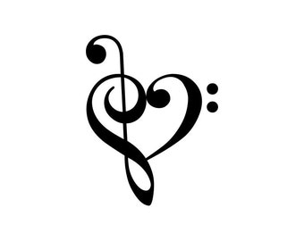 Treble clef heart | Etsy