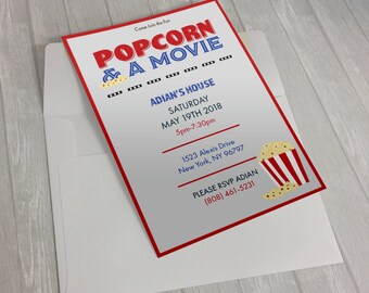 Popcorn invitation | Etsy