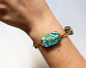 Abalone bangle | Etsy