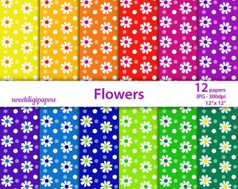 Floral Digital Paper: Beautiful Bouquet Poppies