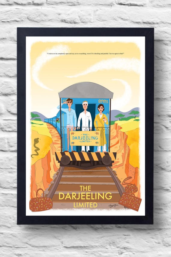 The Darjeeling Limited Movie Poster Print film illustration