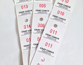 Coat check tags | Etsy