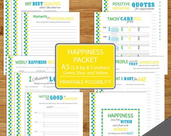 Happiness Worksheet Printables 12 Pages 8.5x11 inch