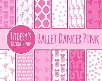 BALLERINA Digital paper ballet dance digital paper in pink