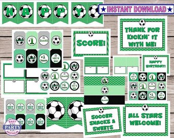 Instant download Soccer birthday Banners Boys soccer