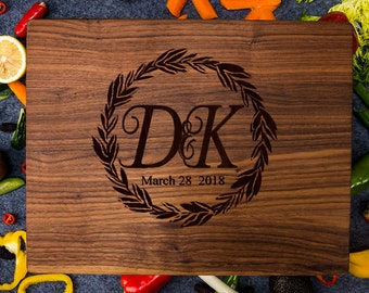 Personalized Breadboard Custom Cutting Board Walnut Carved