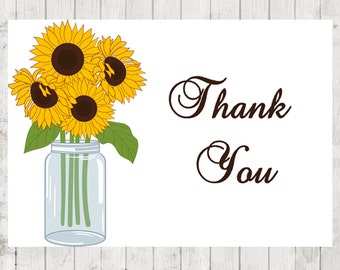 Sunflower thank you | Etsy