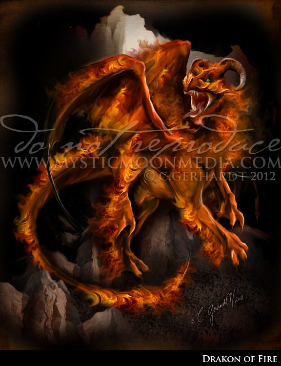 Elemental Dragons Collection.. FIRE Dragon... Print...