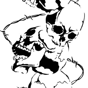 Skull barbed wire | Etsy