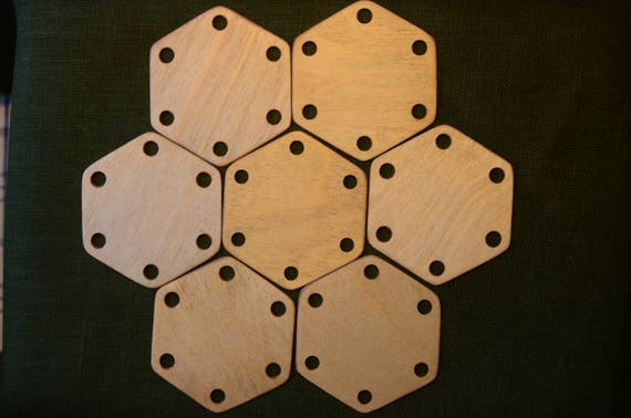 Tablet weaving cards / Hexagonal tablets / For
